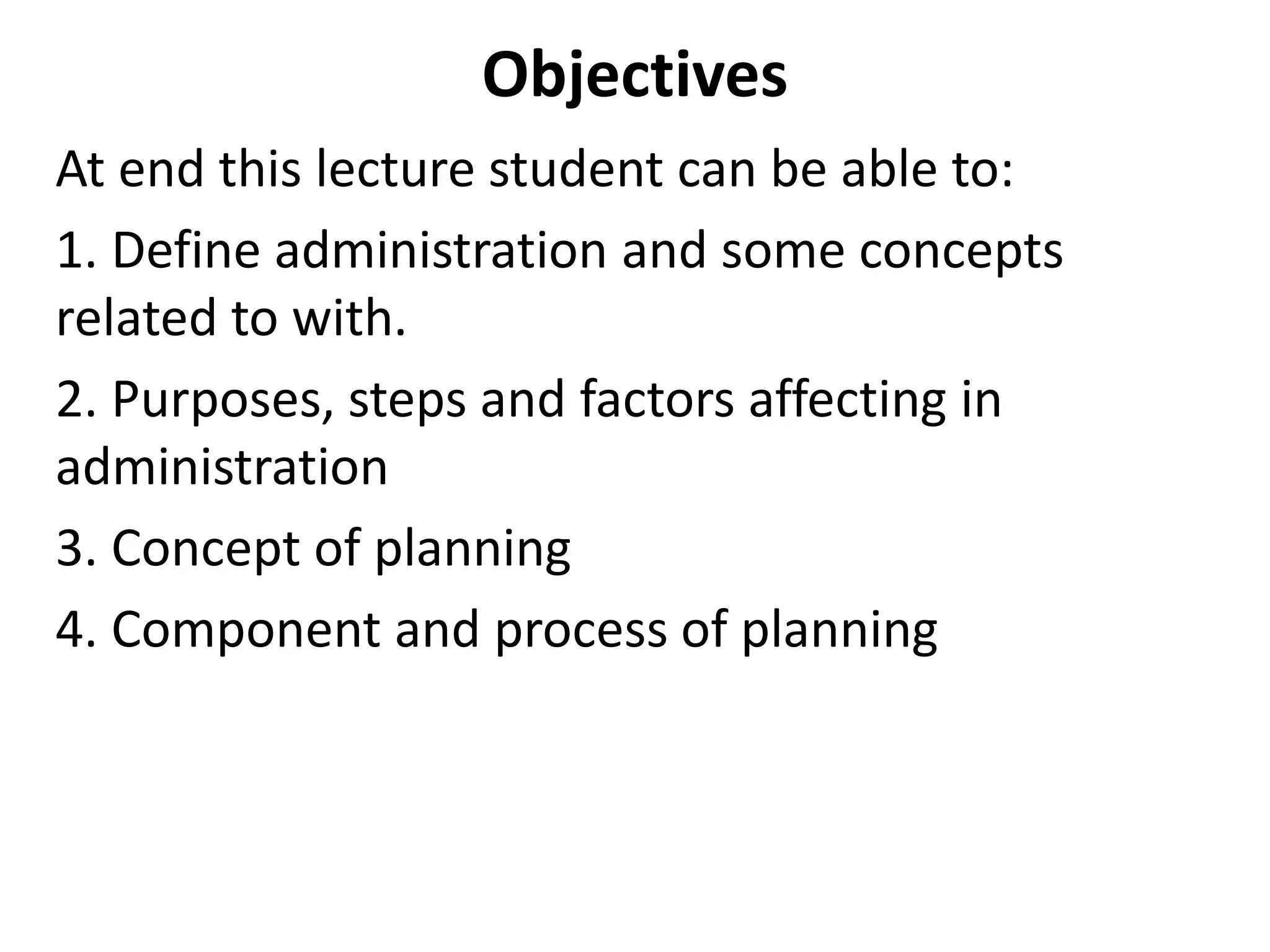 planning administration | PPTX