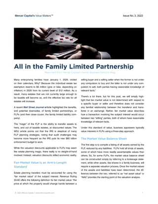 Mercer Capital's Value Matters™ | Issue No. 3, 2022| | PDF