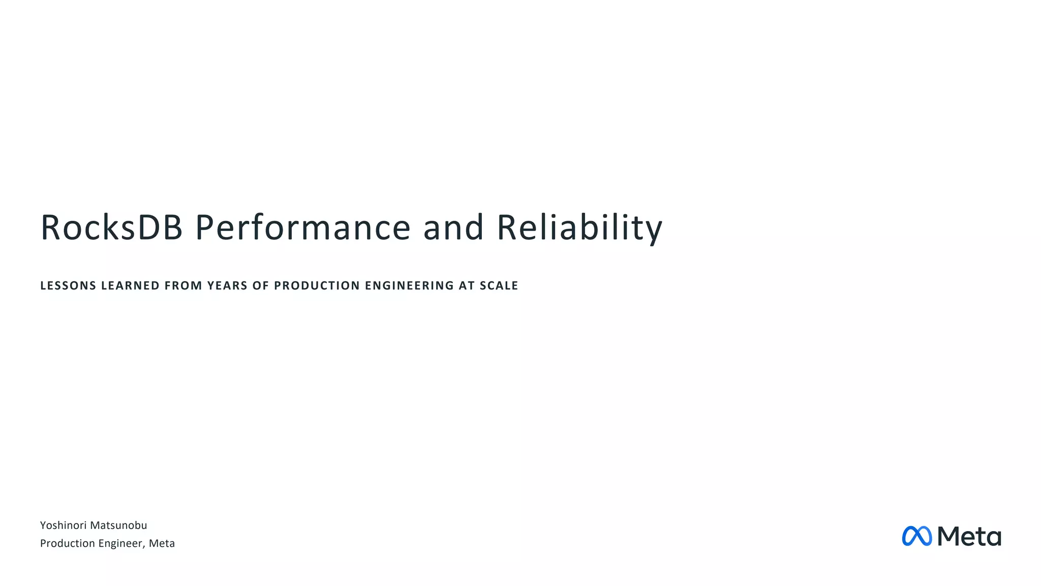 RocksDB Performance and Reliability Practices | PDF | Databases | Computer Software and Applications