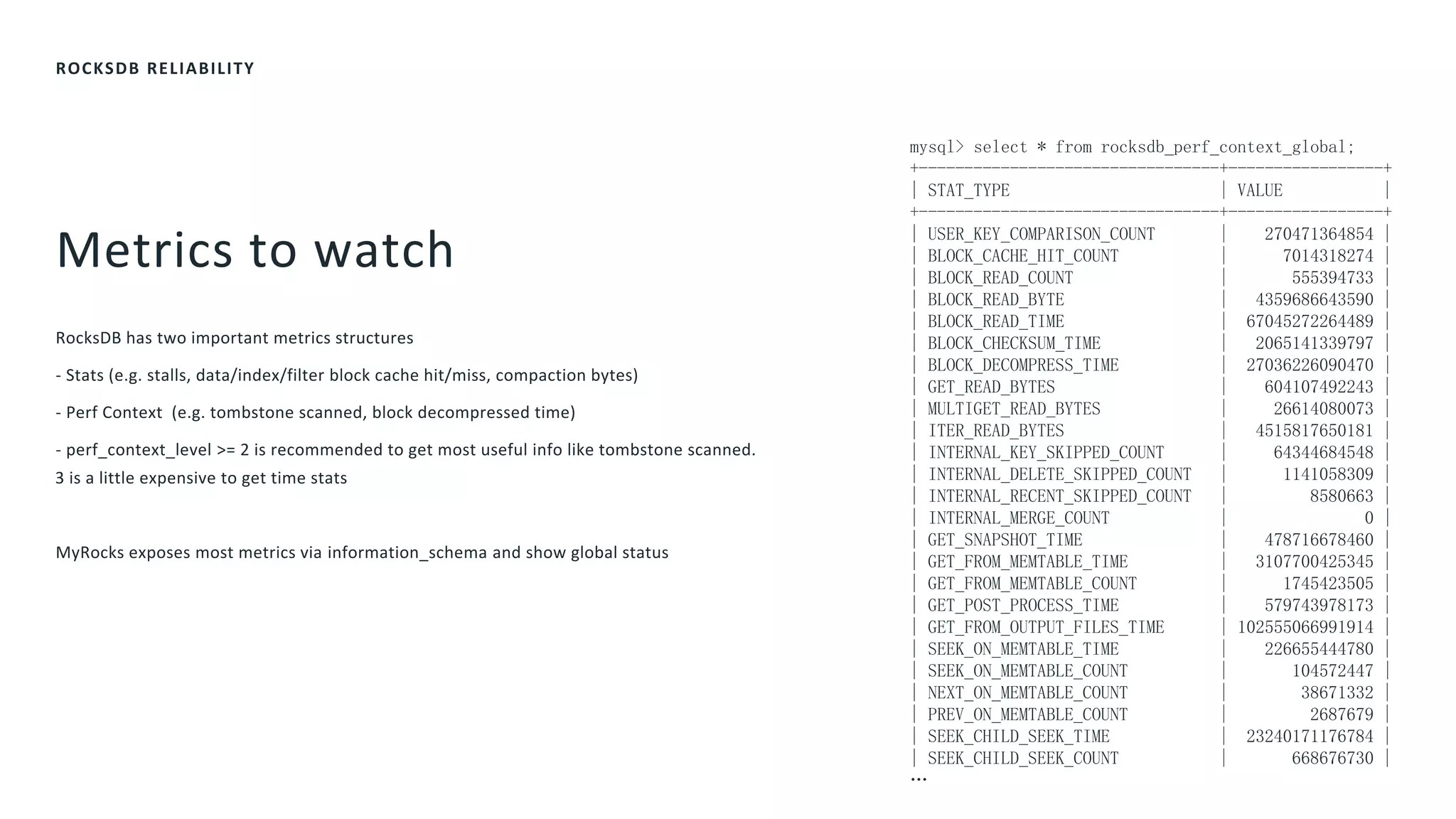 RocksDB Performance and Reliability Practices | PDF