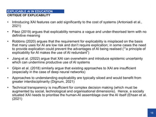 Explicable Artifical Intelligence for Education (XAIED) | PPT