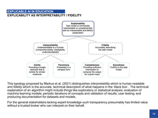 Explicable Artifical Intelligence for Education (XAIED) | PPT