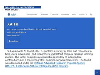 Explicable Artifical Intelligence for Education (XAIED) | PPT