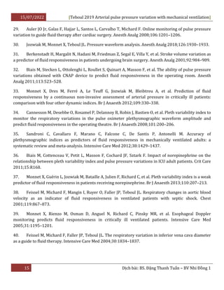 Sự biến thiên áp suất xung động mạch trong thông khí cơ học Arterial pulse pressure variation ...