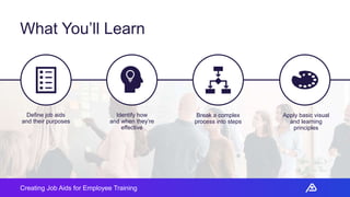 Creating Job Aids for Employee Training | PPTX | Resume Writing and ...