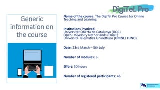 PLA DigiTeL Pro pitch Online Education by Iwan Wopereis (OUNL) | PDF