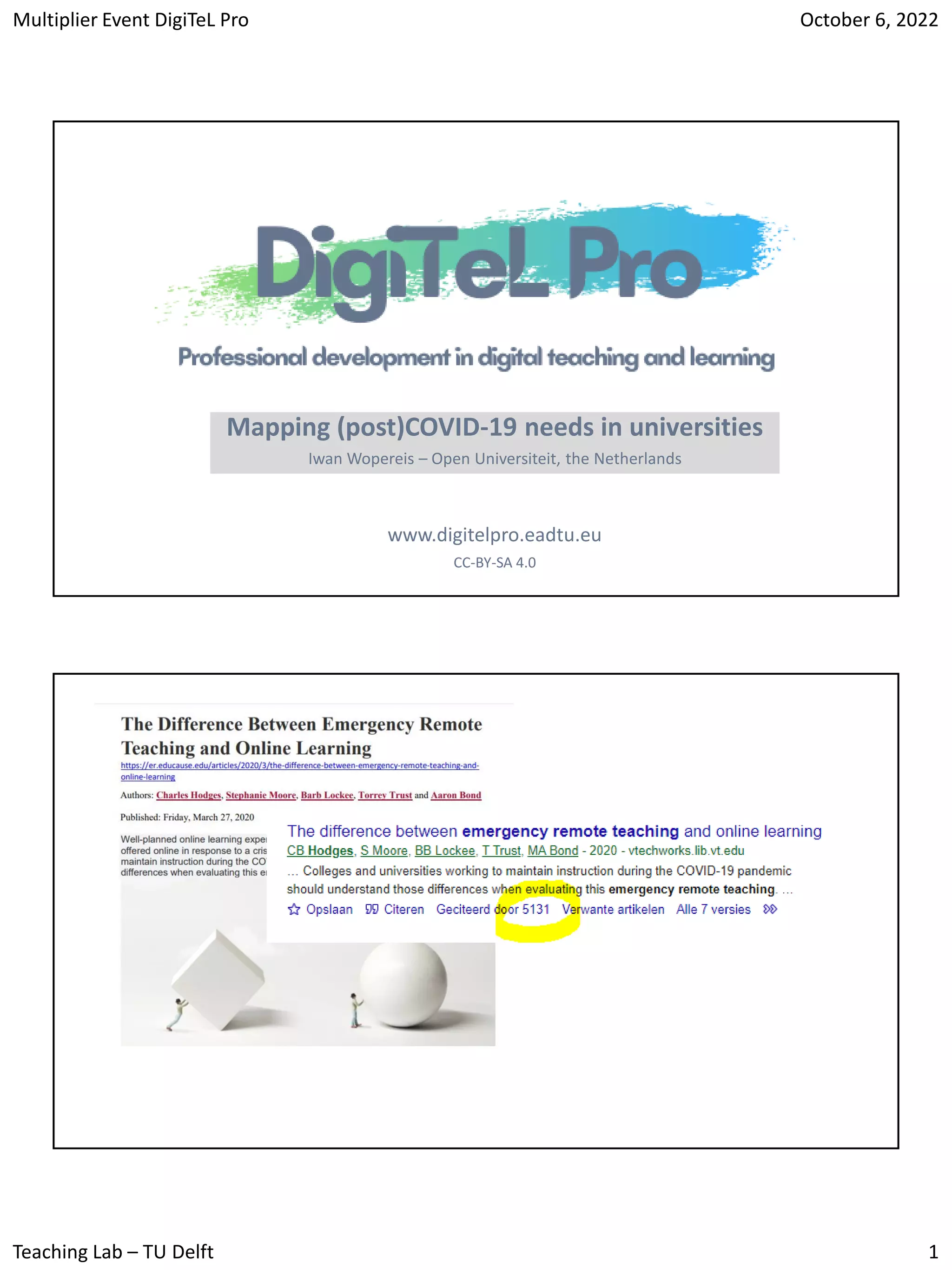 PLA DigiTeL Pro presentation by Iwan Wopereis (OUNL) | PDF