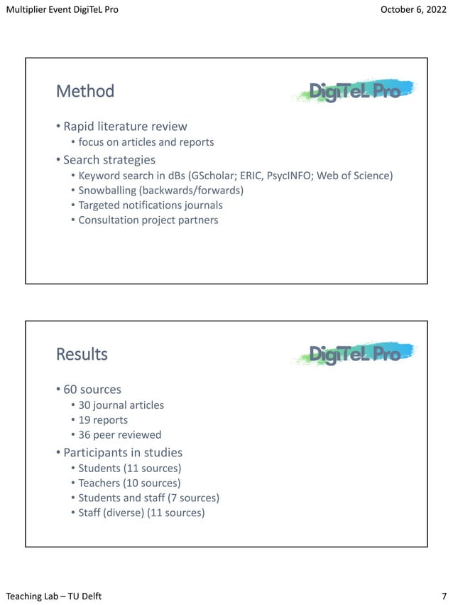 PLA DigiTeL Pro presentation by Iwan Wopereis (OUNL) | PDF