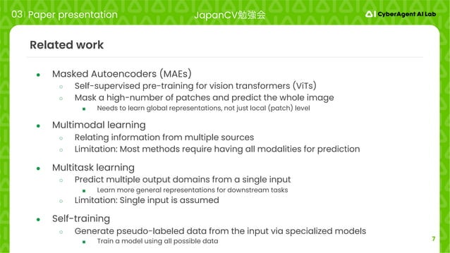 ECCV2022 paper reading - MultiMAE: Multi-modal Multi-task Masked Autoencoders - Japan Computer ...