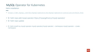 Exploring MySQL Operator for Kubernetes in Python | PPT