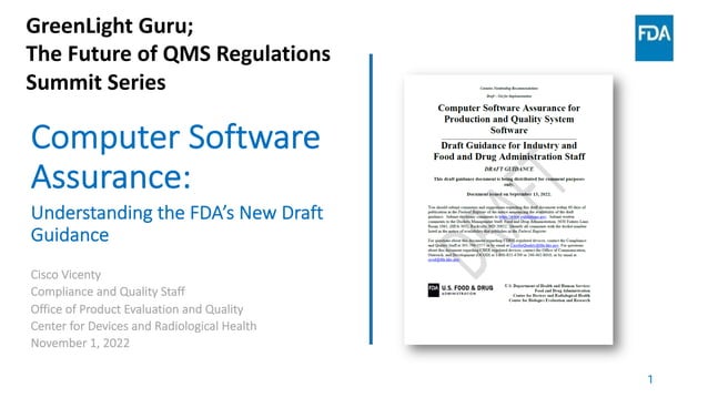 Computer Software Assurance (CSA): Understanding the FDA’s New Draft ...