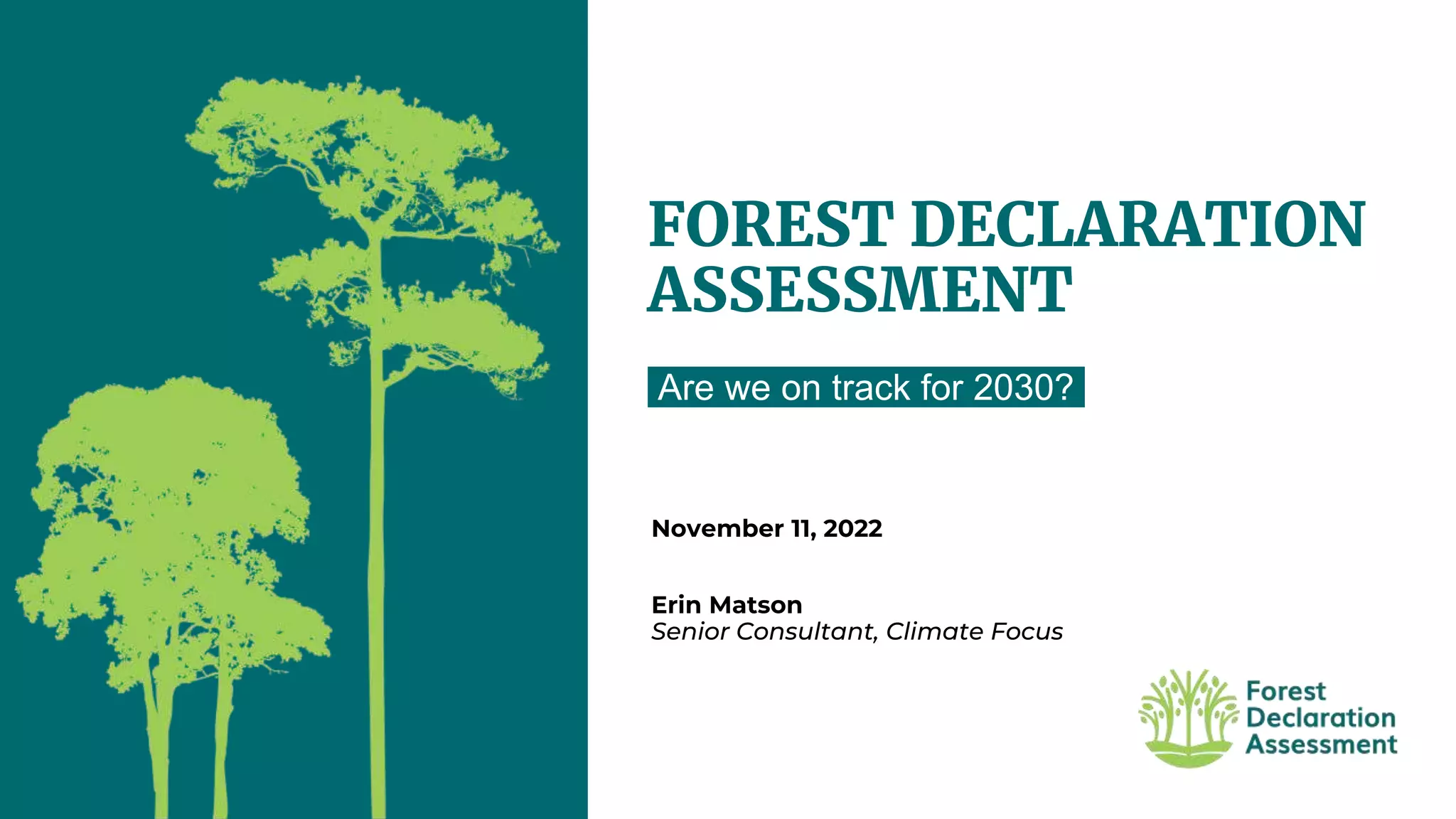 Forest Declaration Assessment: are we on track for 2030? | PPTX