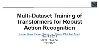 文献紹介：Multi-dataset Training of Transformers for Robust Action Recognition | PPT