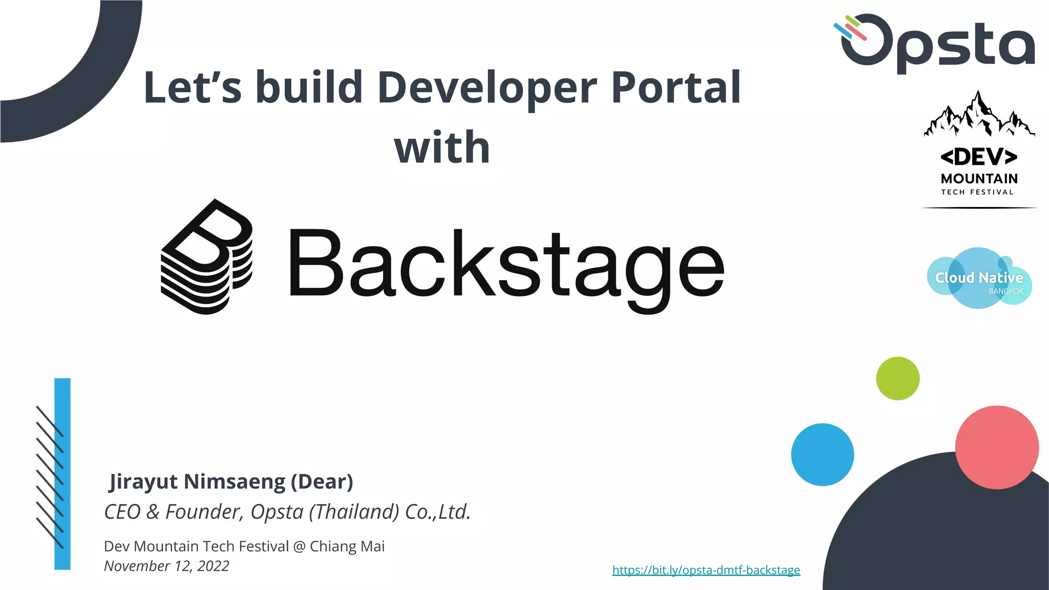 Let's build Developer Portal with Backstage | PDF