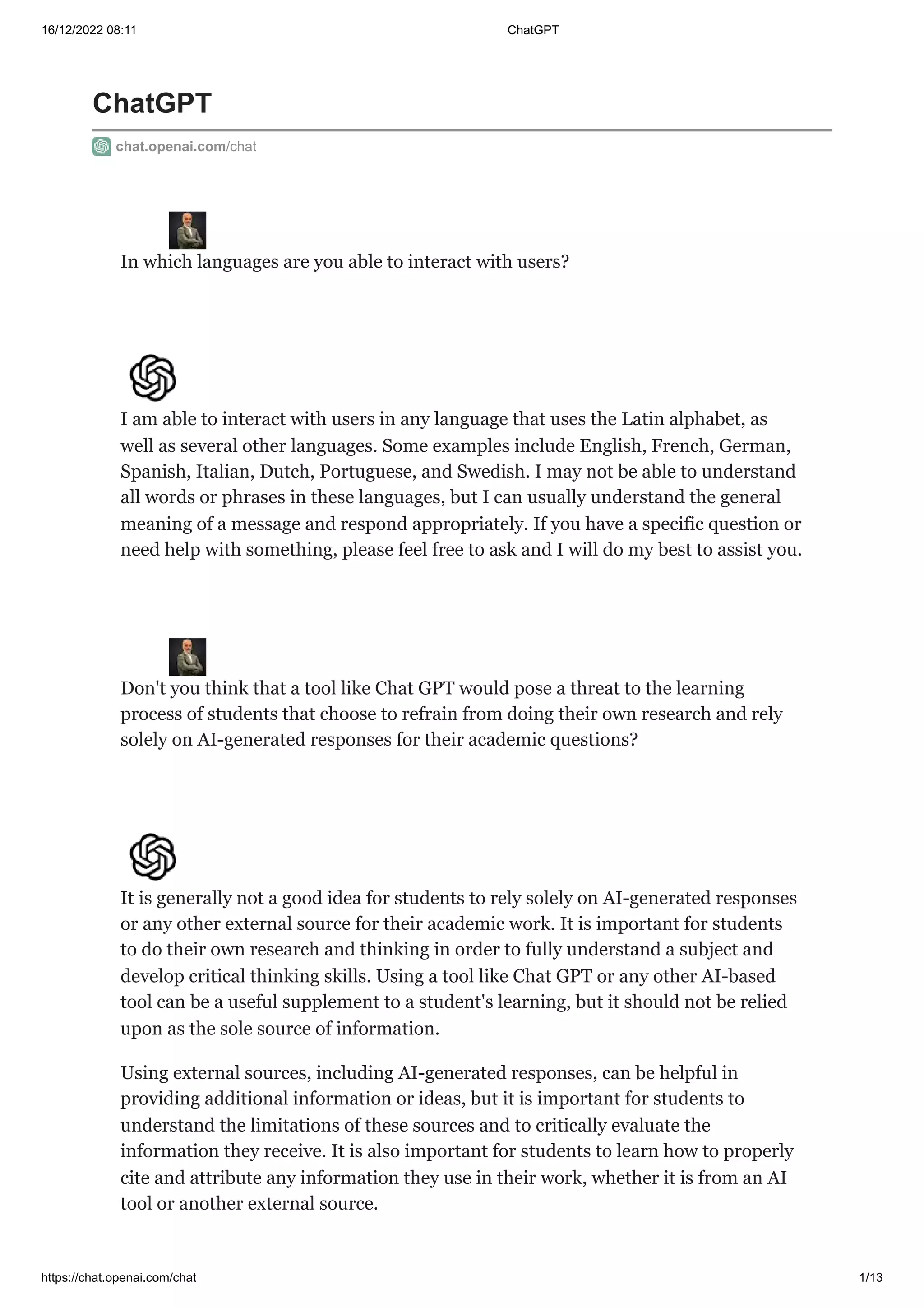 My interview with ChatGPT | PDF