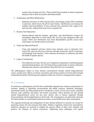 Different types of Trace elements in seawater | PDF