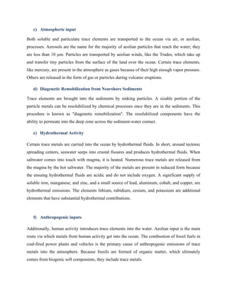 Different types of Trace elements in seawater | PDF