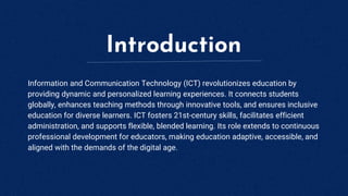 Promoting ICT in Education | PPTX | Education industry | Industries
