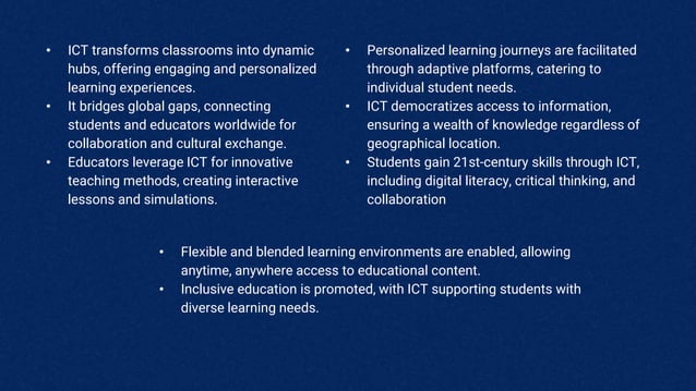 Promoting ICT in Education | PPTX | Education industry | Industries