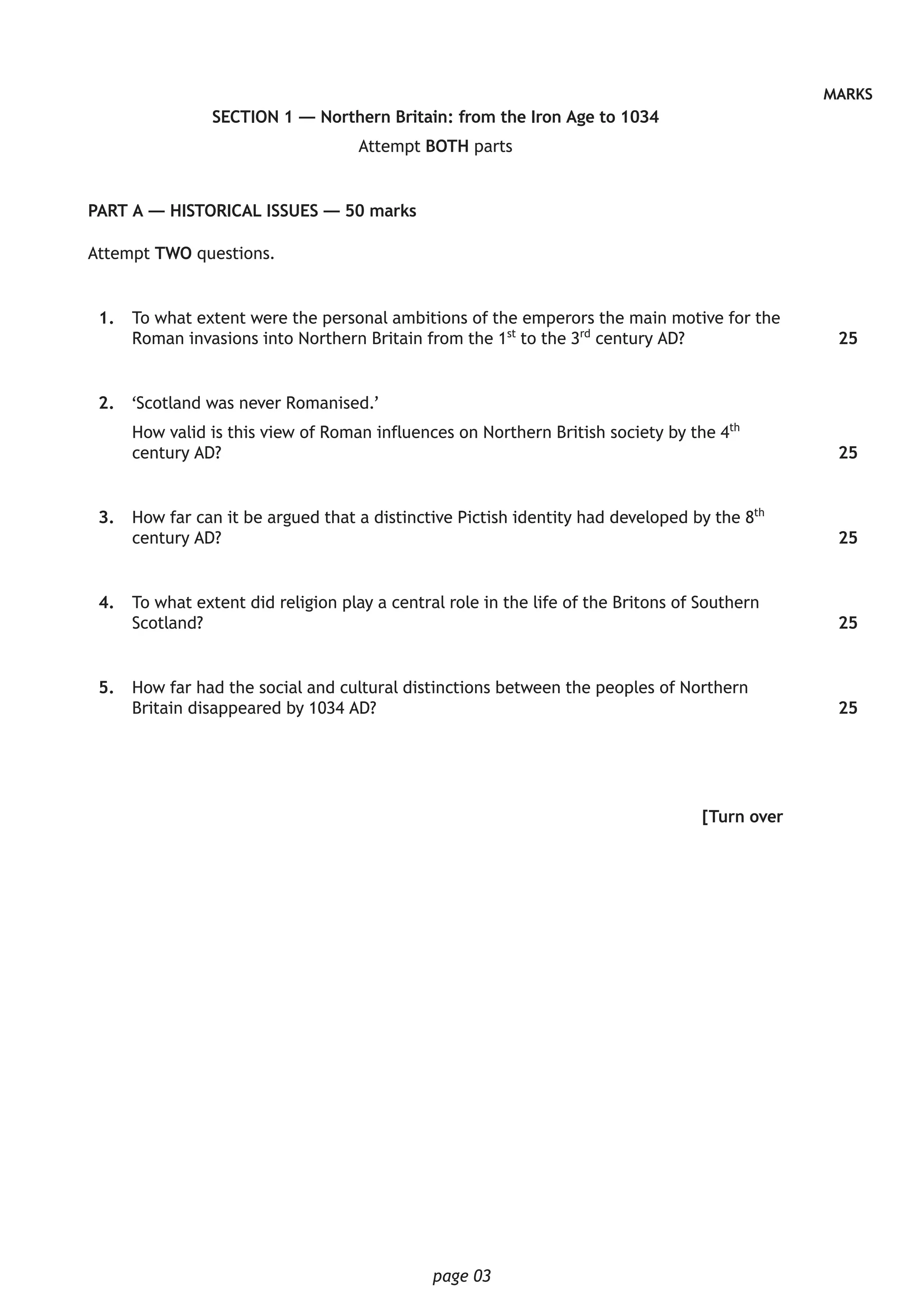 Advanced Higher History exam – 2022 | PDF