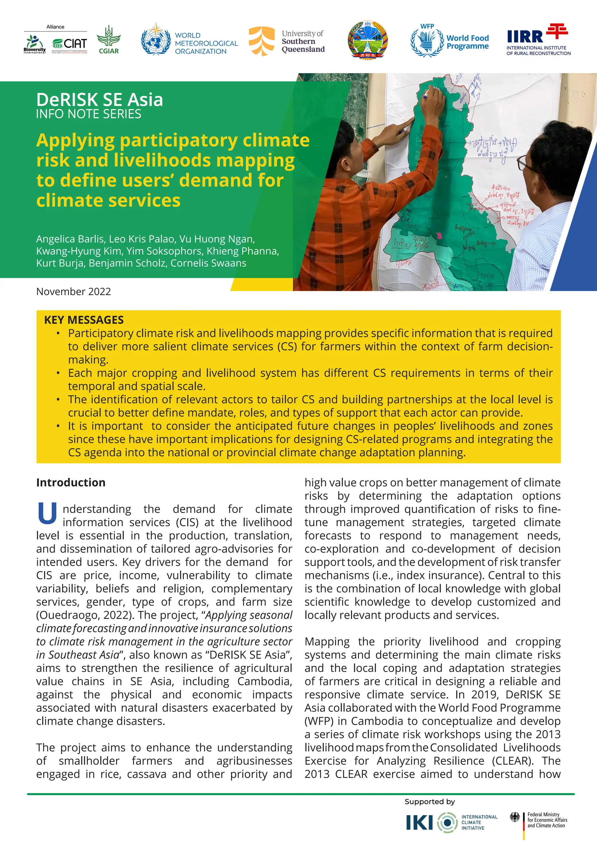 Applying participatory climate risk and livelihoods mapping to define ...