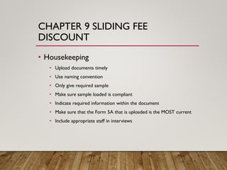 2022 Compliatric HRSA Chapter 9 Sliding Fee Discount Program | PDF