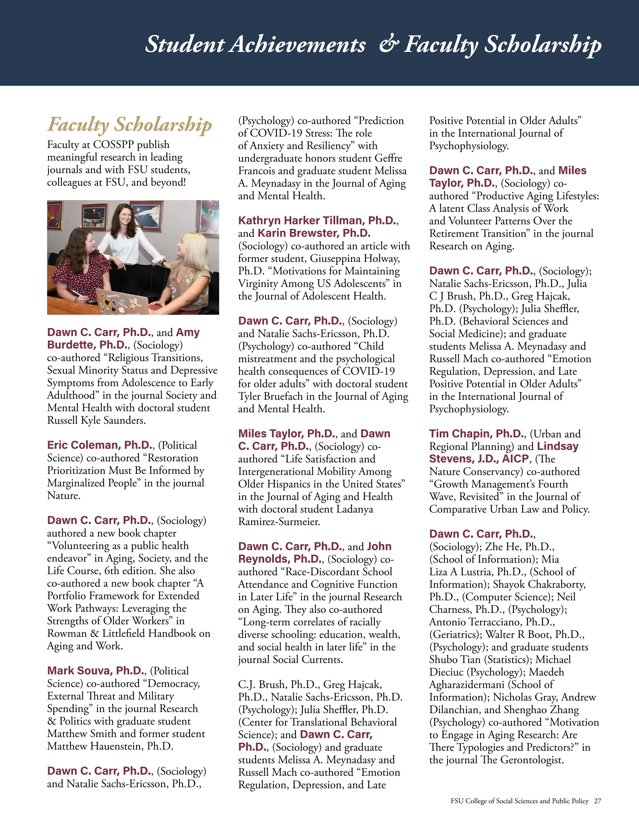 FSU COSSPP Engage Magazine 2021-2022 - page view | PDF