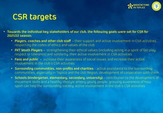 CSR report FK Teplice 2021/22 - english version | PPT
