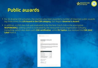 CSR report FK Teplice 2021/22 - english version | PPT