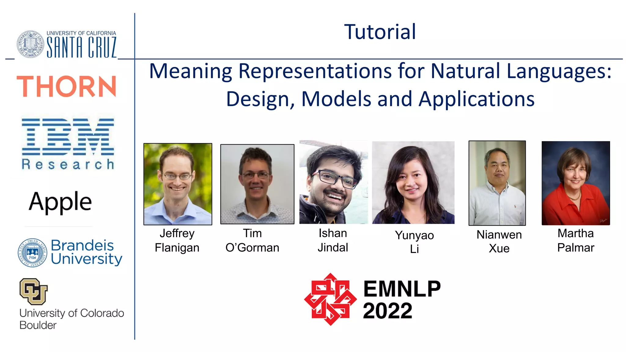 Meaning Representations for Natural Languages: Design, Models and ...