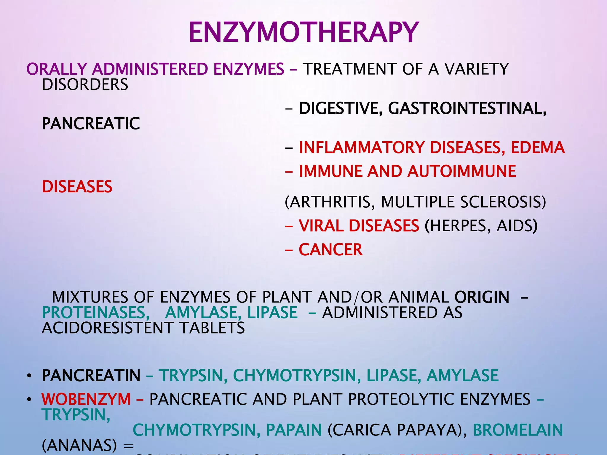 ENZYMES IN MEDICINE | PPT