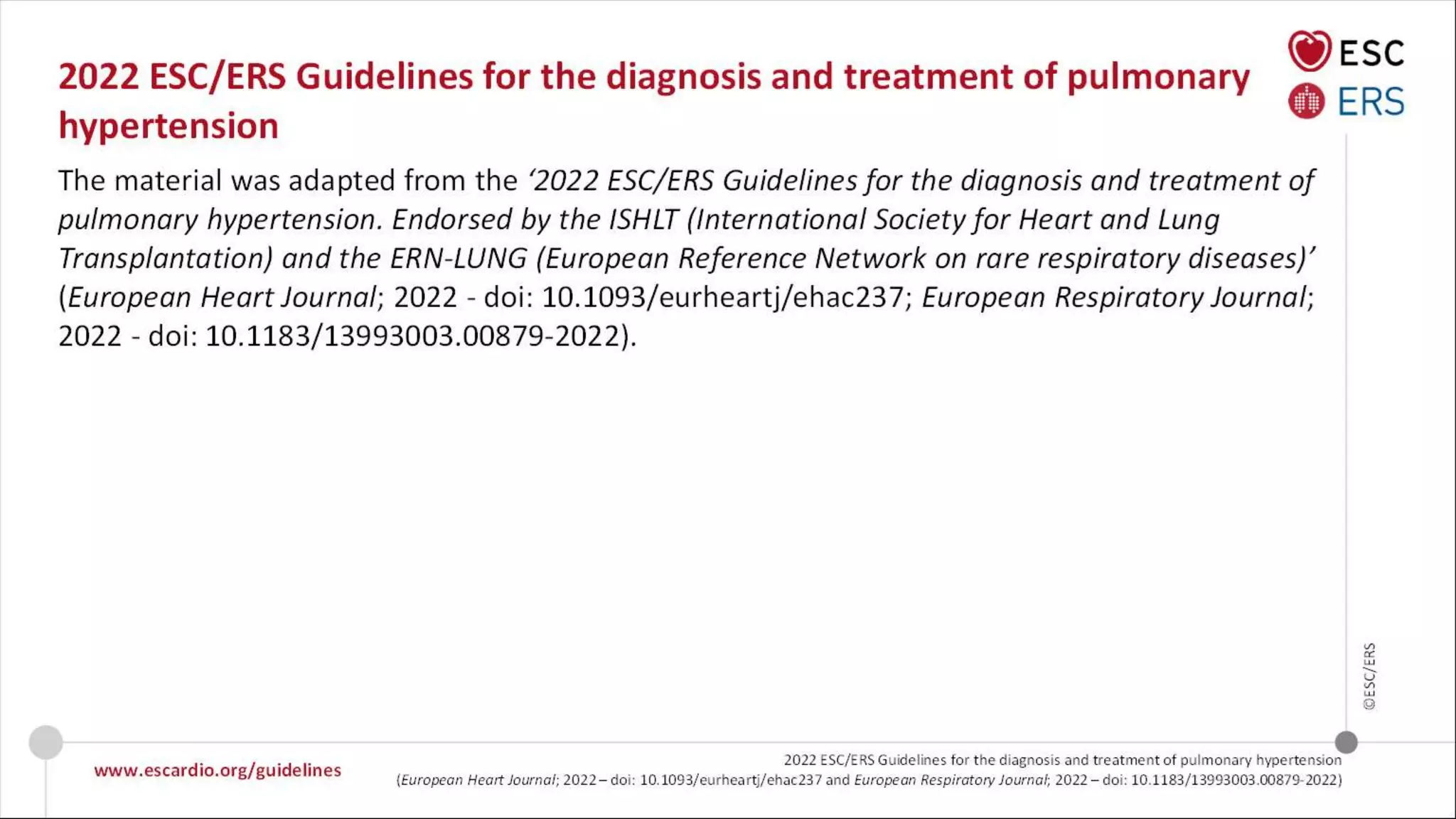2022 ESC Guidelines diagnosis and treatment of pulmonary hypertension | PPT 2022 ESC Guidelines diagnosis and treatment of pulmonary hypertension | PPT