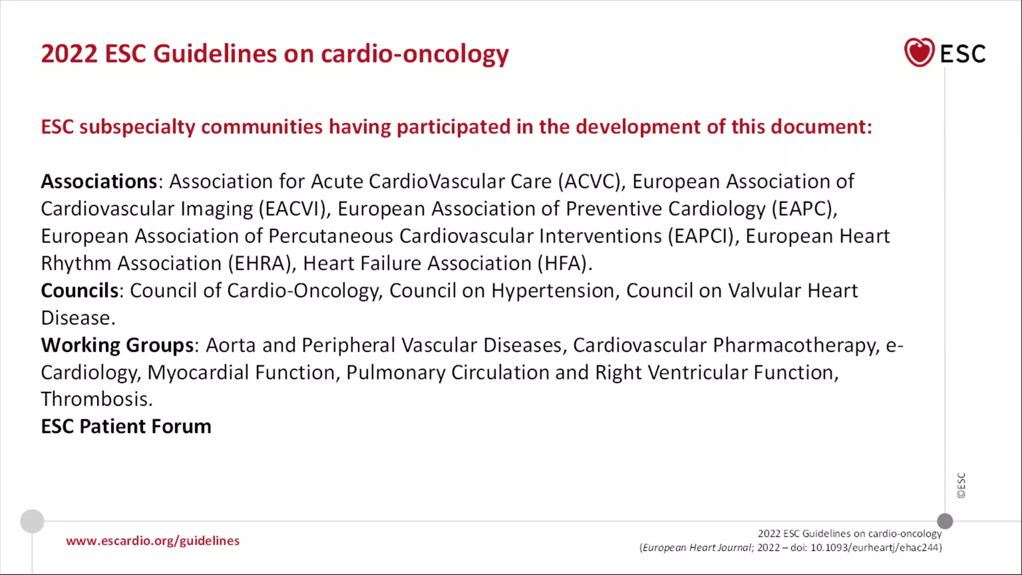2022 ESC guidelines of Cardio Oncology | PPTX