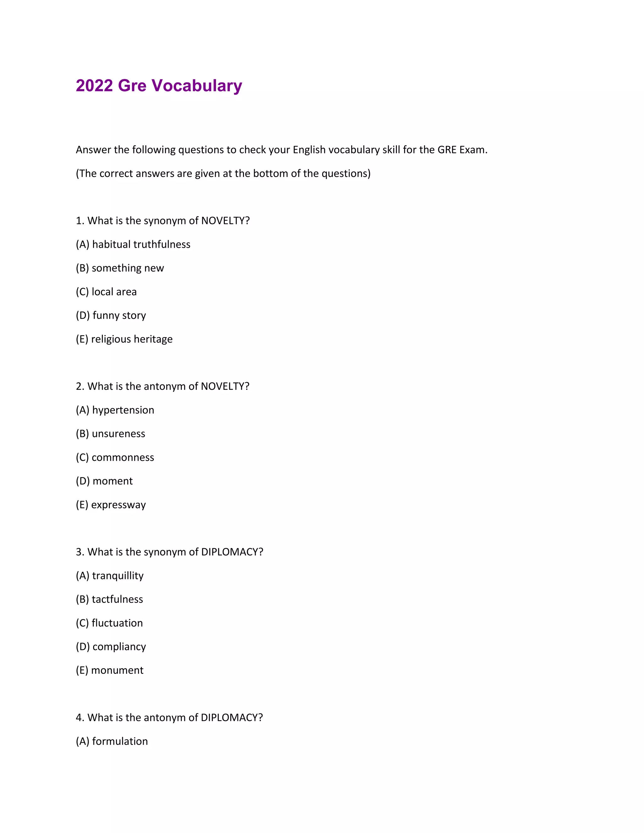 2022 Gre Vocabulary | PDF