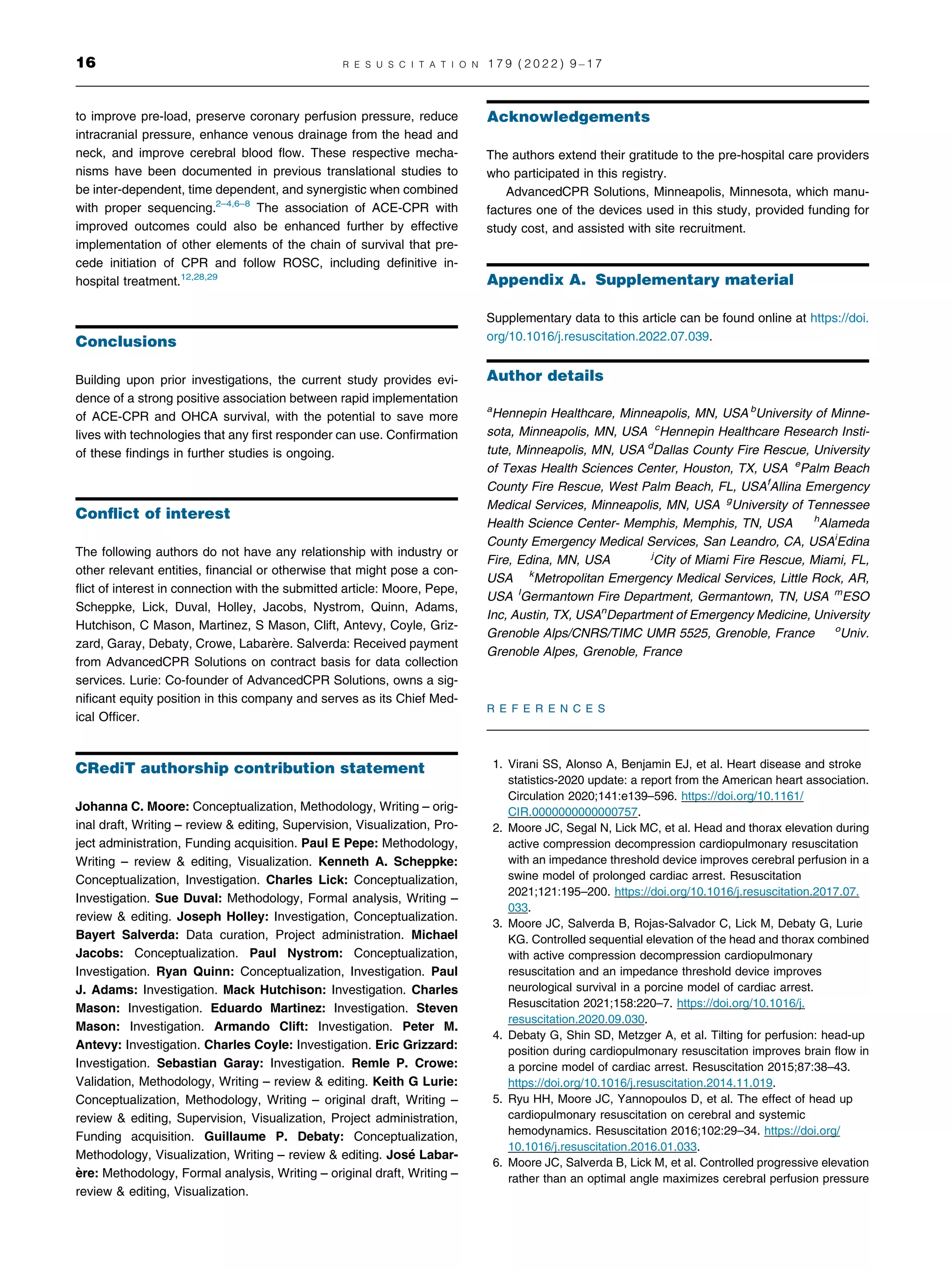 2022 Head and thorax elevation during cardiopulmonary ...