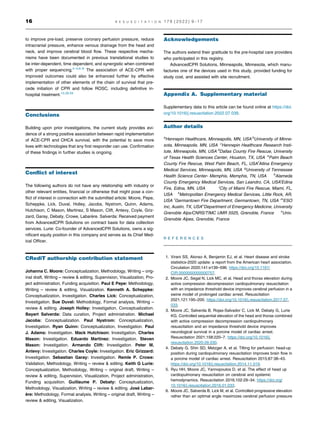 2022 Head and thorax elevation during cardiopulmonary ...