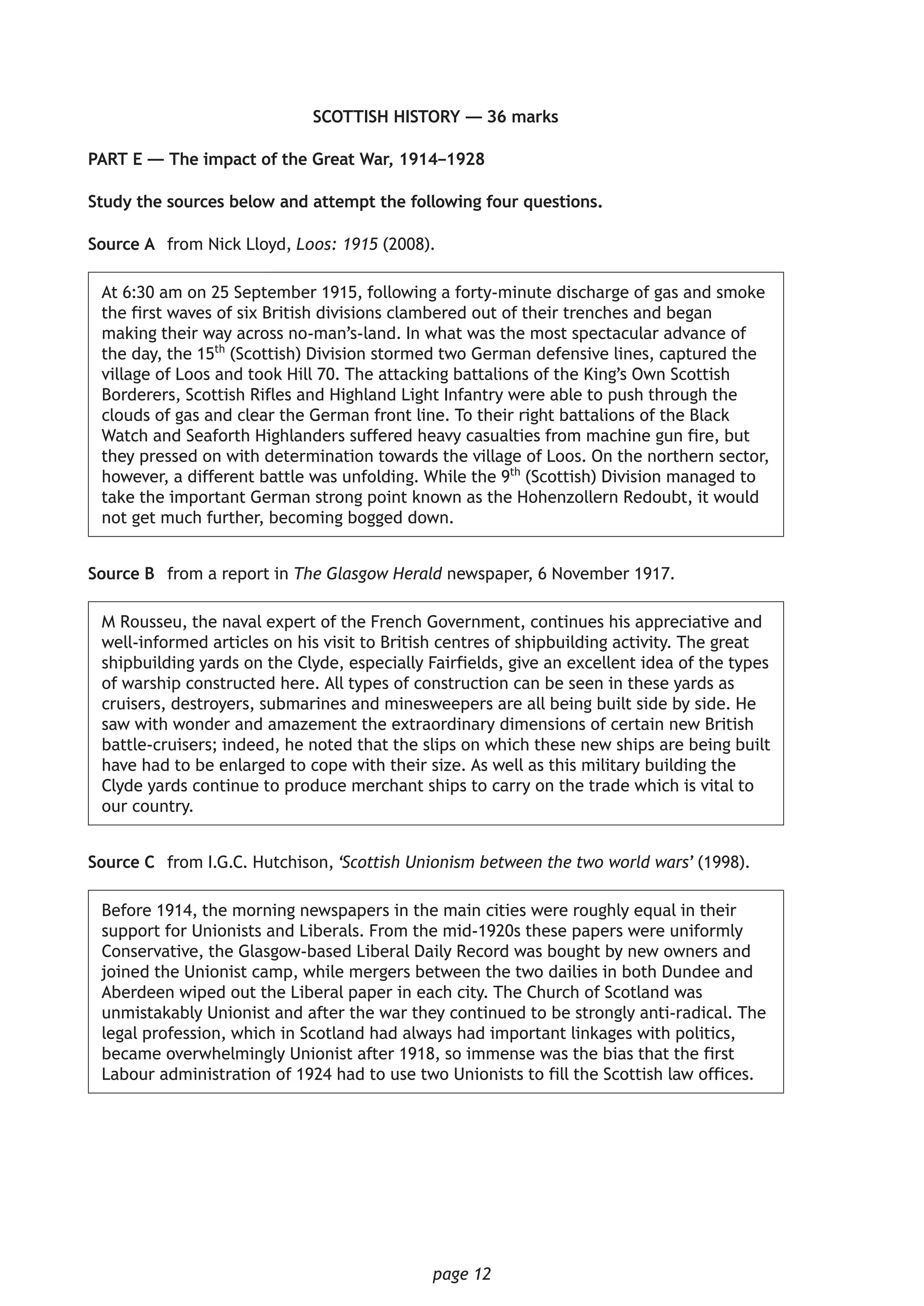 Higher History exam (paper 2) - 2022 | PDF