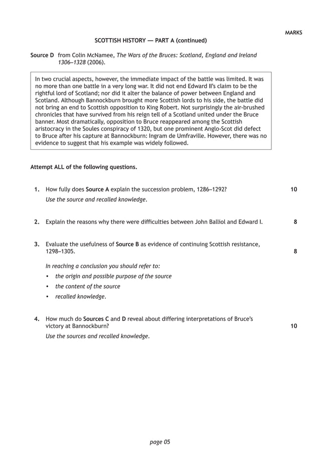 Higher History exam (paper 2) - 2022 | PDF