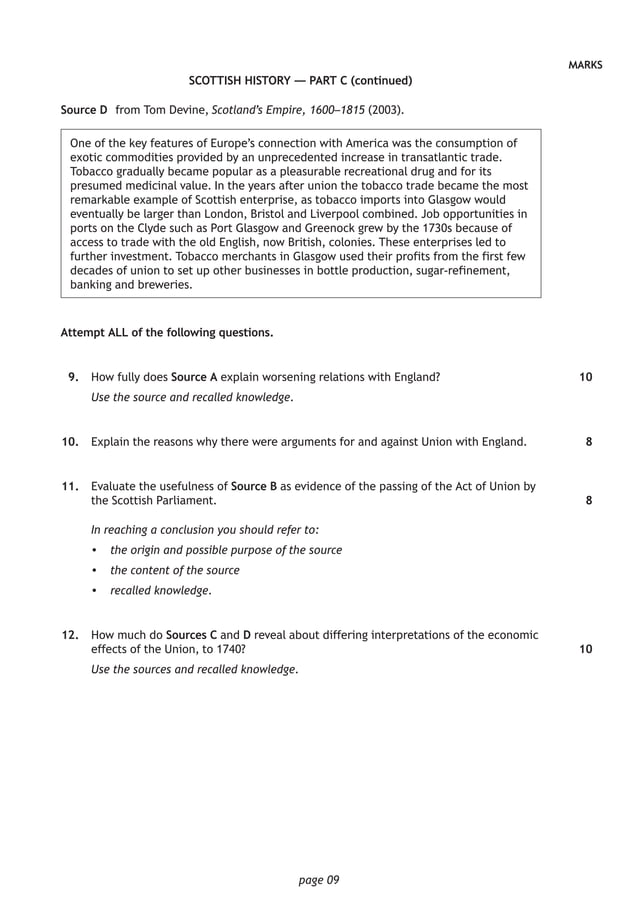 Higher History exam (paper 2) - 2022 | PDF