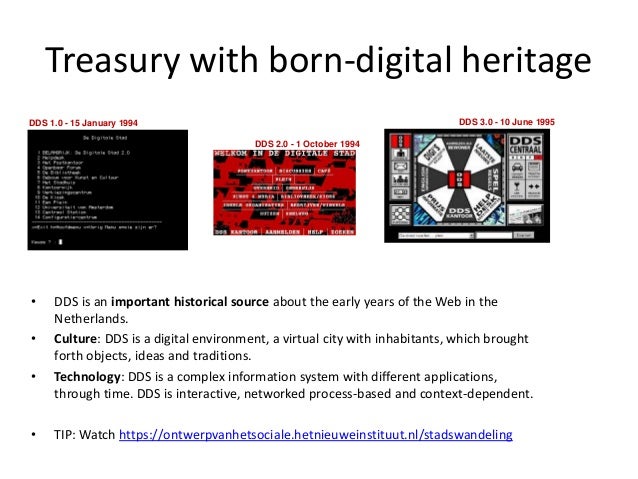 Project 'The Digital City Revives'. A Case Study of Web Archaeology | PPT