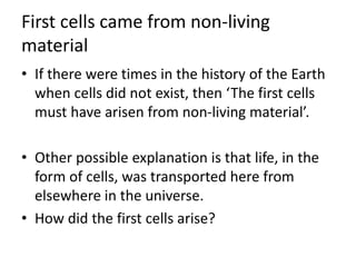 IB BIOLOGY ORIGIN OF CELLS | PPT