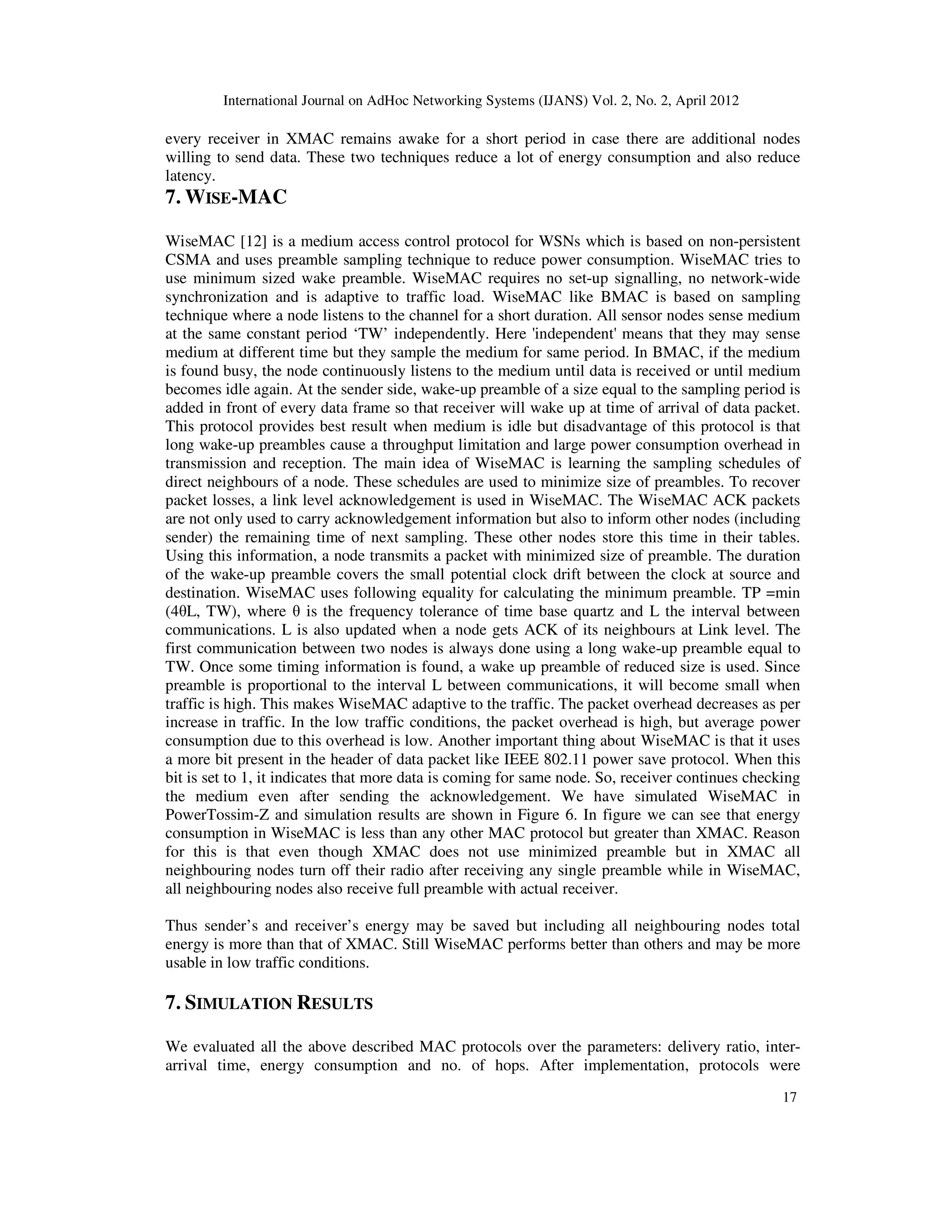 Comparison of Csma Based MAC Protocols of Wireless Sensor Networks | PDF