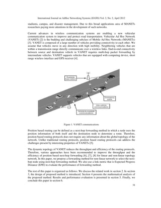 Throughput and Delay Analysis of Next-HOP Forwarding Method for Non-Linear Ehicular AD HOC ...