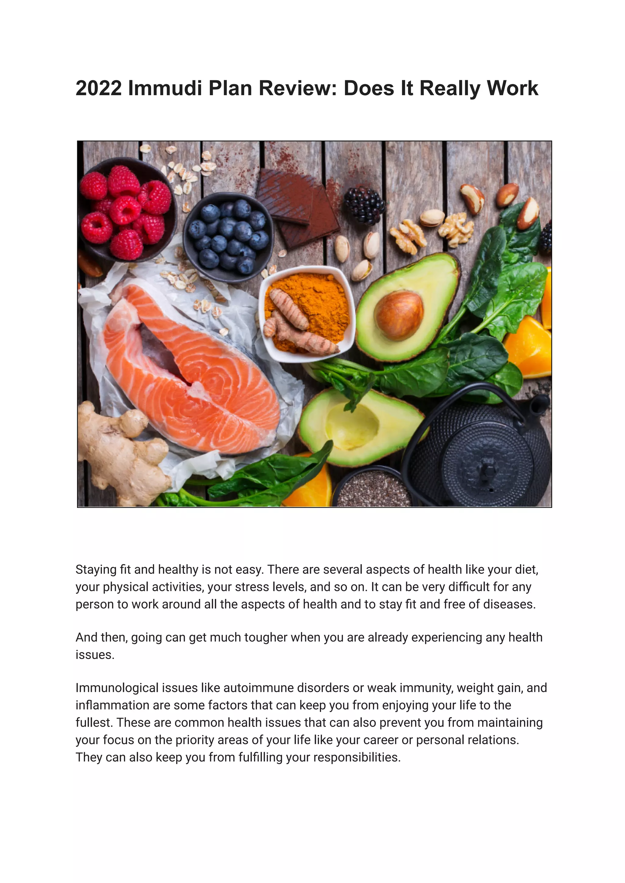 2022 Immudi Plan Review Does It Really Work | PDF