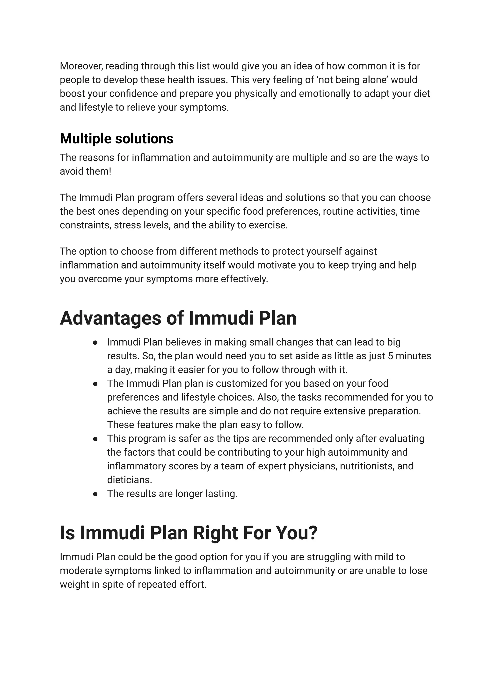 2022 Immudi Plan Review Does It Really Work | PDF