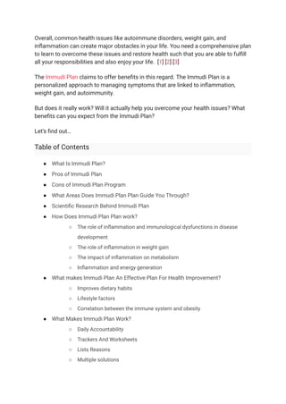 2022 Immudi Plan Review Does It Really Work | PDF