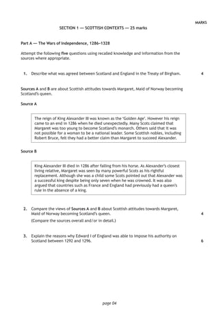 National 5 History exam - 2022 | PDF