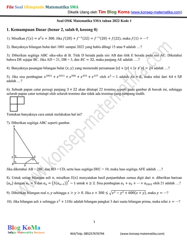 2022 soal osk Matik SMA kode 1.pdf
