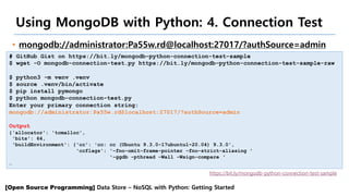 오픈 소스 프로그래밍 - NoSQL with Python | PPT
