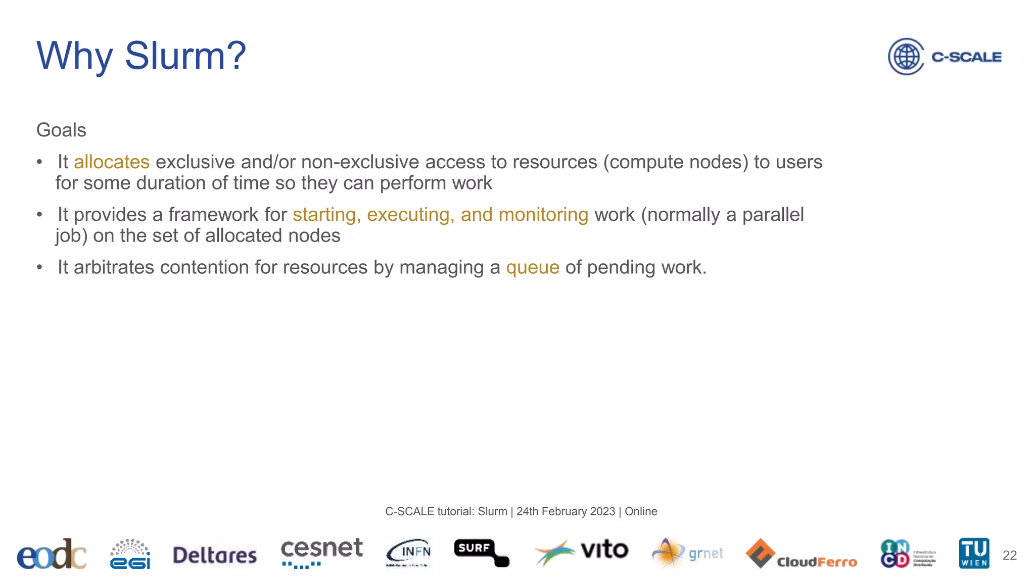 C-SCALE Tutorial: Slurm | PPT